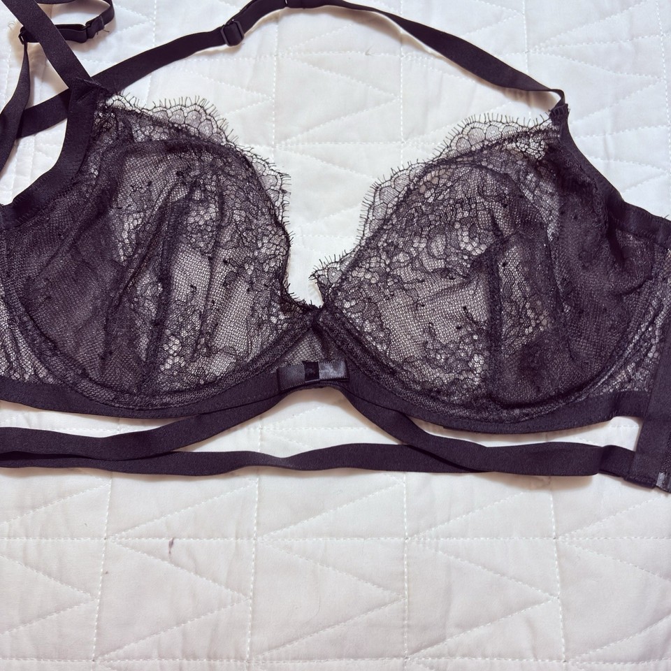 Victoria’s Secret Very Sexy Unlined Demi Bra 36D Lace with Strappy ...