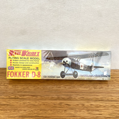 🔸 Vintage Keil Kraft Fokker D-8 Plane Balsa Wood Flying Scale Model Kit ...