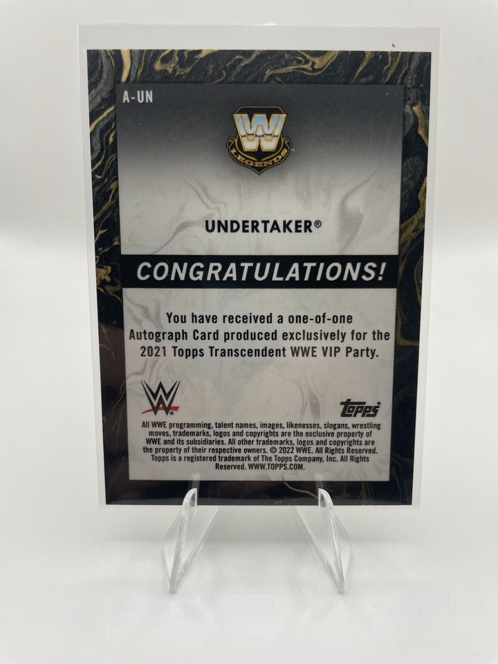 2021 WWE Transcendent Undertaker Auto VIP Autograph SSP 1/1 | eBay