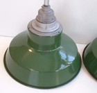 2 Killark 16" Porcelain Vapor Proof Globe Light Industrial Green Vtg ...