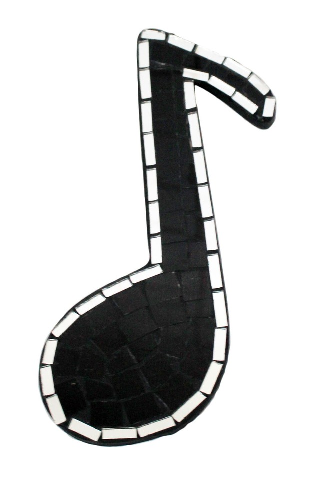 Hand Made Mosaic Music Notes Treble Clef Note Symbols Wall Art Mirror ...