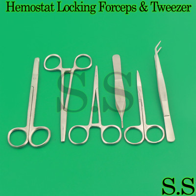 Surgical Hemostat Locking Forceps Tweezer Artery Suture Scissors ...