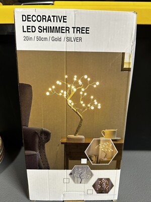 Decorative LED Shimmer Tree 20" gold/silver light. up tree NIB | eBay