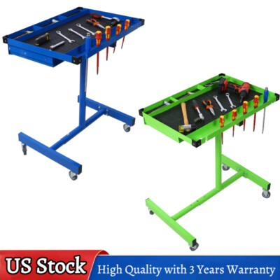 Adjustable Tear Down Work Table 220lbs Capacity Rolling Tool Table w ...