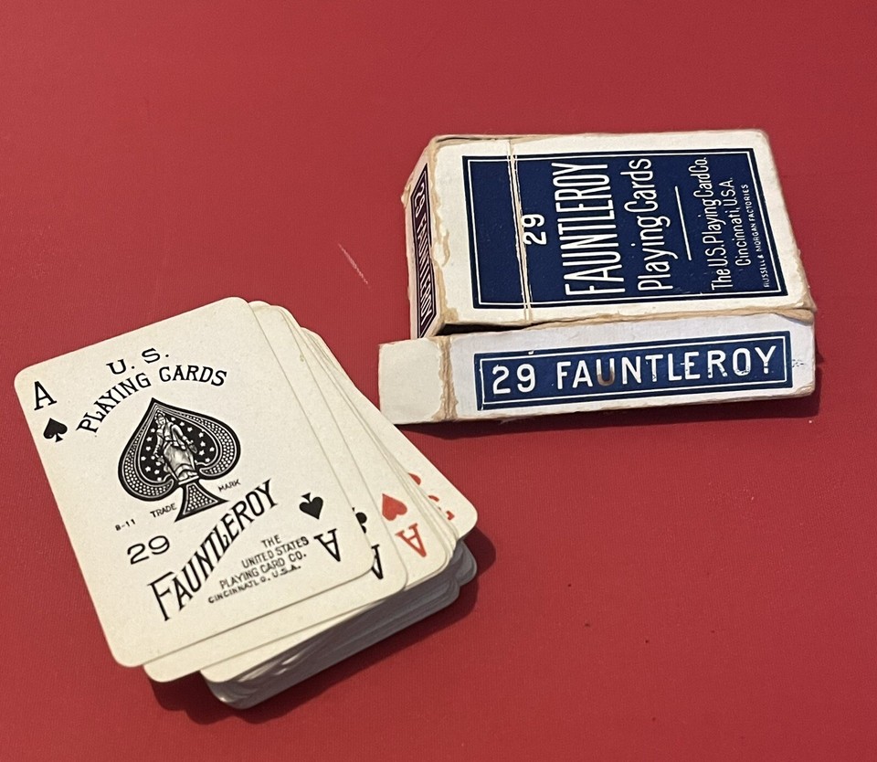 VINTAGE Antique FAUNTLEROY PLAYING CARDS Blue Deck in Box. Mini ...