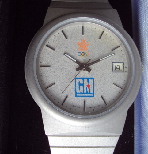 GM General Motors Automotive Olympic Watch w/ Original Bonica Box ...