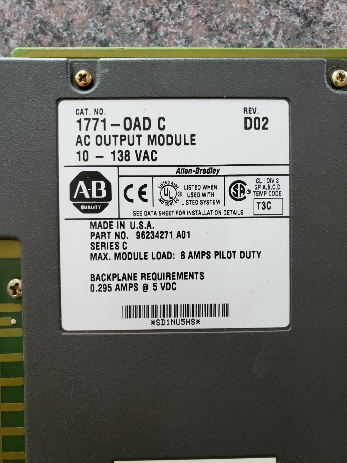 Allen-Bradley 1771-OAD, Series C, PLC 5 AC Output Module | eBay