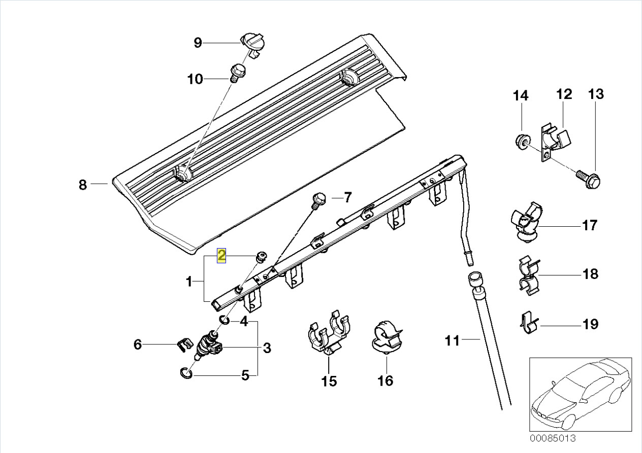 BMW M52 M54 M62 Fuel Pressure Port Valve Cap 1427069 13531427069 New ...