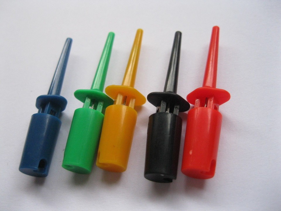 80 pcs (16 set) Small Test Clip Connector for Multimeter 5 Color Repair ...