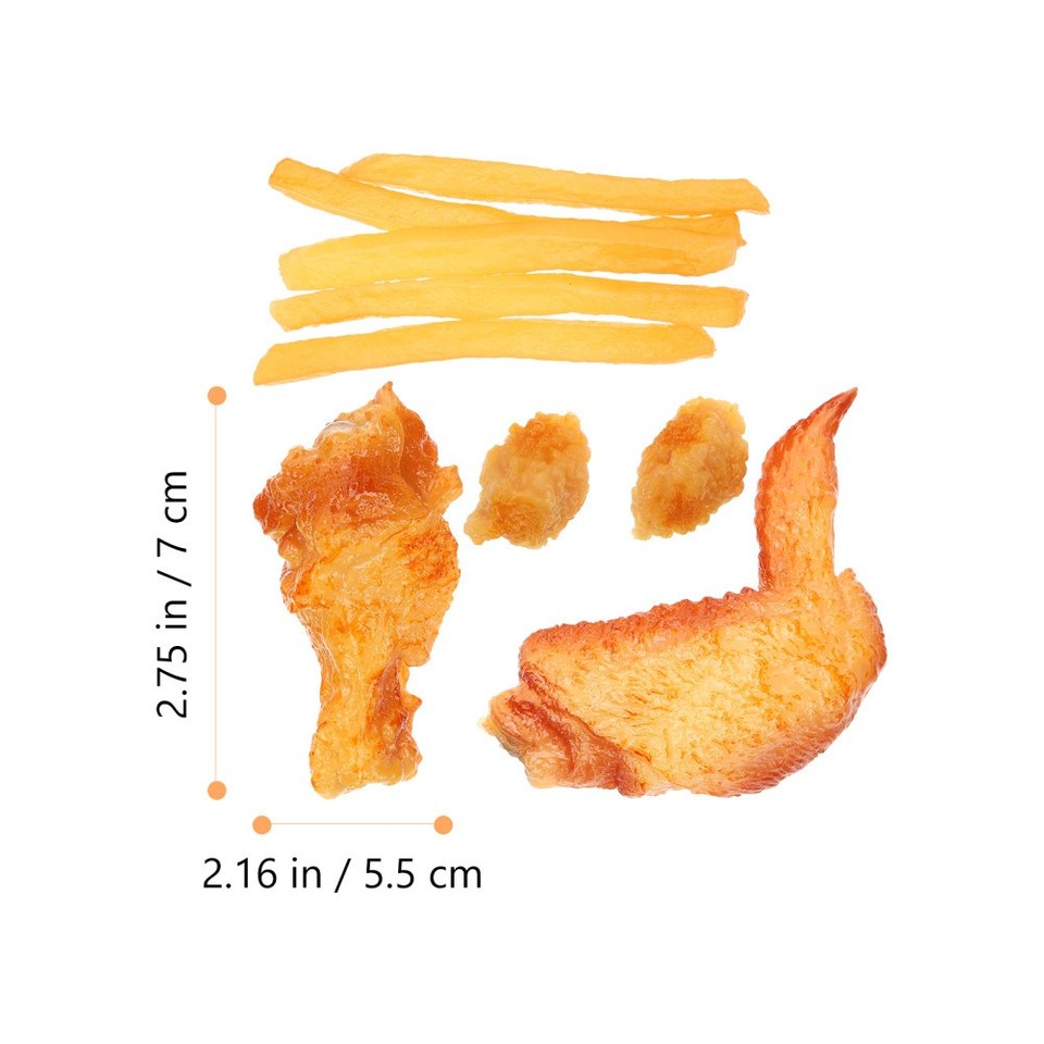 9Pcs Fake Cooked Chicken French Fries Artificial Chicken Leg Model Food ...