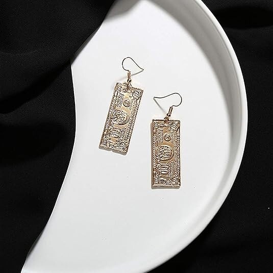 Cute 100 Dollar Bill Money Currency Dangle Earrings.Punk hiphop Paper ...