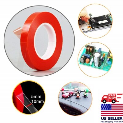 50M Adhesive RED Double Side Strong Sticky High Temp Tape Cell Phone ...