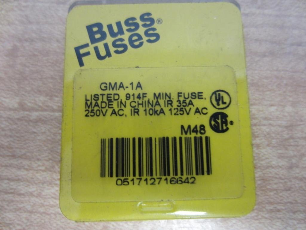 Bussmann GMA-1A Fuse 1A 250V Buss GMA1A (Pack of 5) | eBay