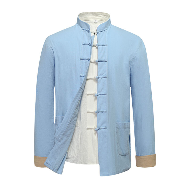 Men Traditional Chinese Tang Suit Coat Jacket Bruce Lee Kung Fu Tai Chi ...