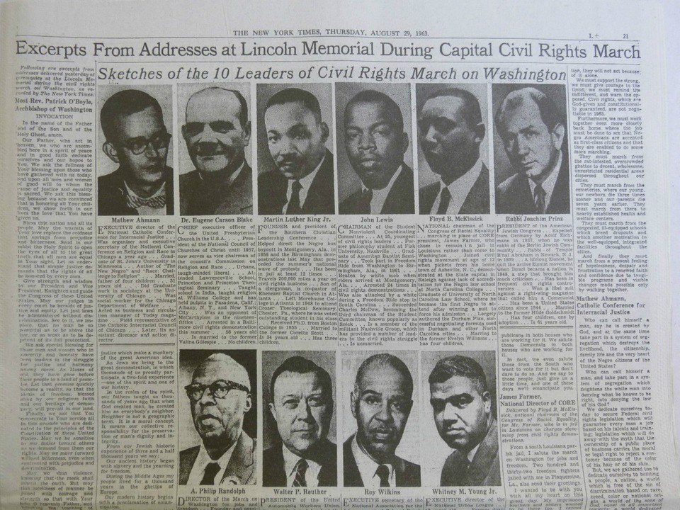 Martin Luther King CIVIL Rights Rally in Washington August 29 1963 MLK ...