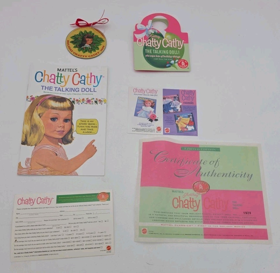Mattel Holiday Chatty Cathy Doll 1998 Reproduction of 1960 Original ...