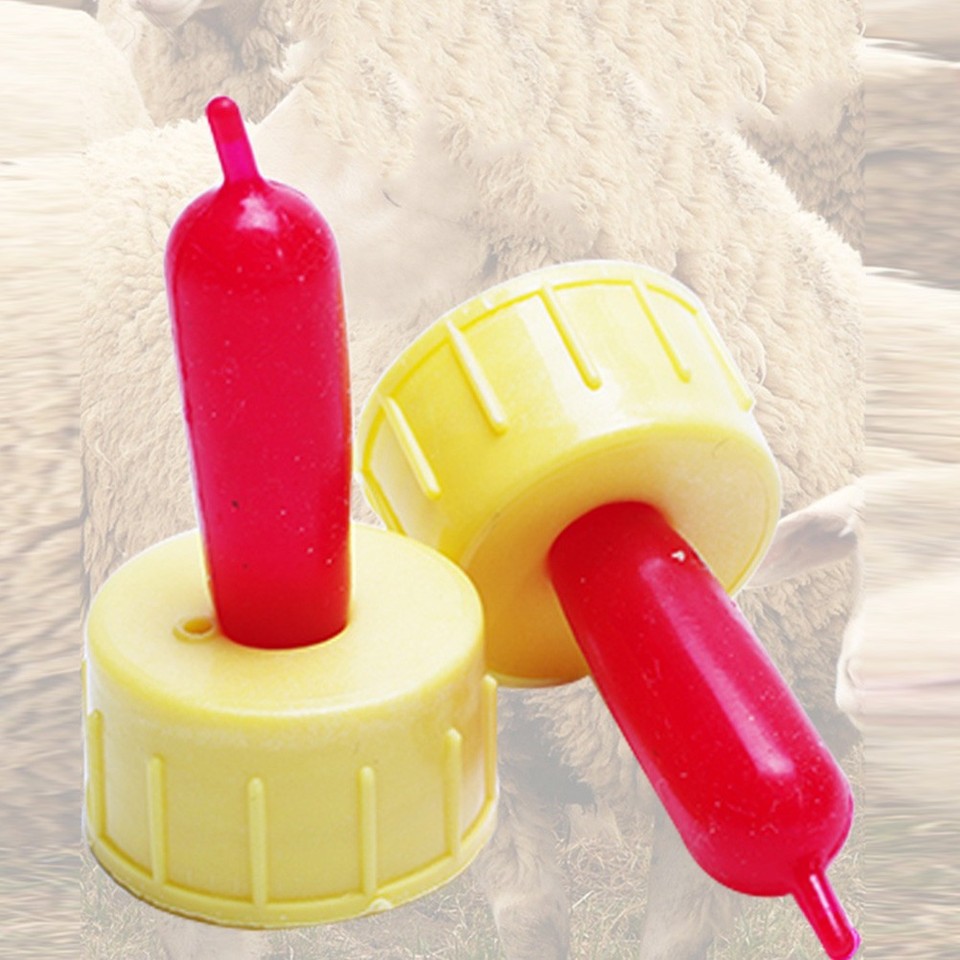 10pcs Sheep Milk Drink Bottles Rubber Pacifier Teat Feed Orphaned Lamb ...