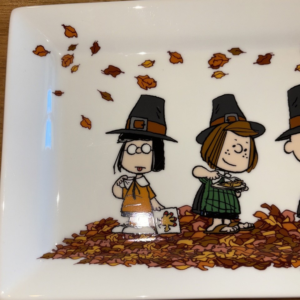 Peanuts Snoopy Thanksgiving Serving Tray Plate Platter Fall | eBay