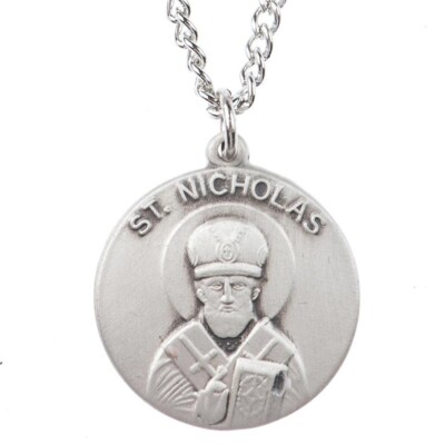 NEW Saint Nicholas Medal Necklace Pendant Creed Collection Gift Boxed ...