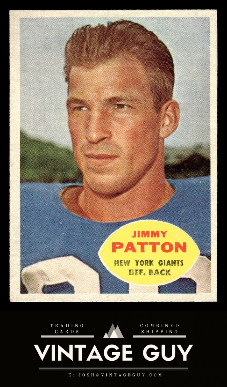 1960 Topps #79 Jimmy Patton Vintage New York Giants Football Card | eBay