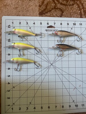 5x Rapala Shad Rap SR-8 sr8 Crankbaits Lot Lures vintage fishing ...