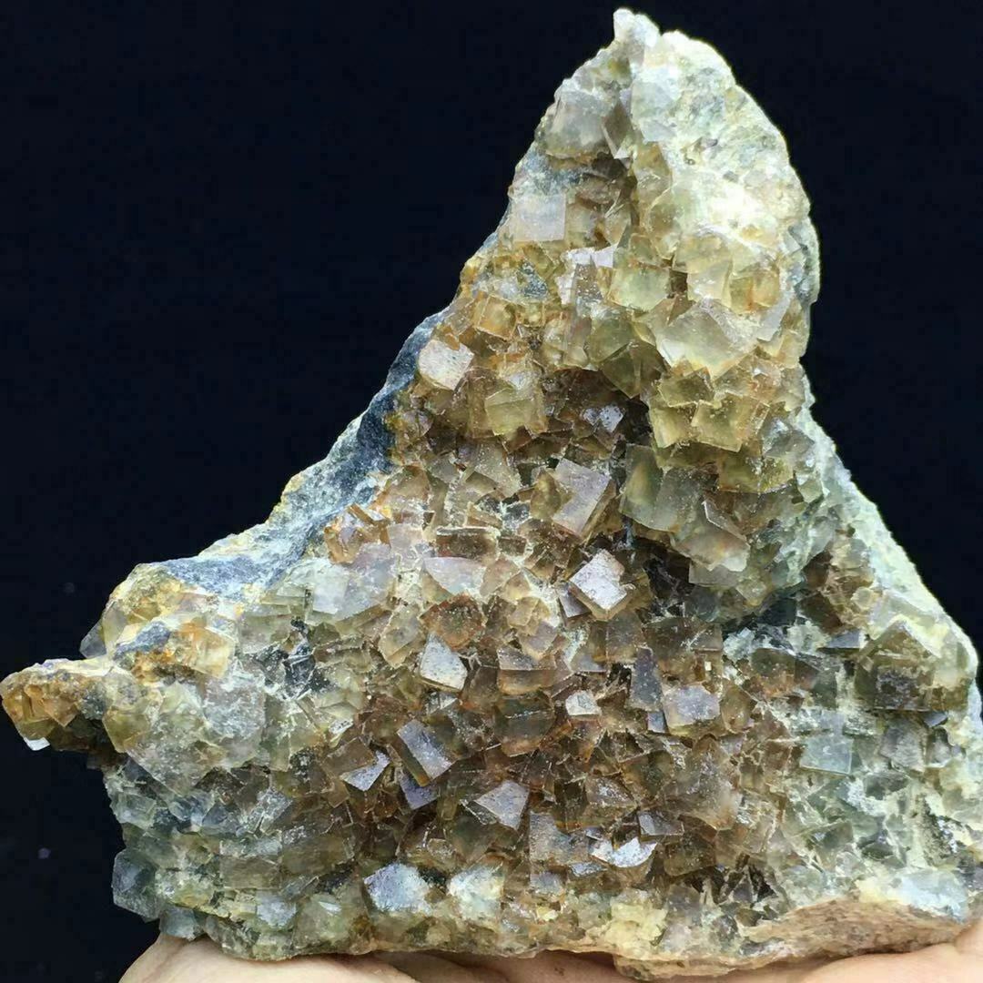 196g Translucent Brown/Bluish Cubic Fluorite Crystal Cluster Mineral ...