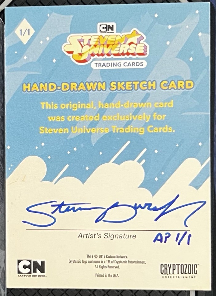 Steven Universe Cryptozoic 1/1 Sketch Card- Steven Burch | eBay