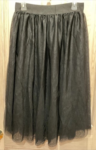 Agnes And & Dora Black Tulle Calf Length Skirt Midi Long Tutu Large Pre ...