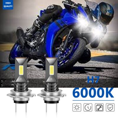 For Yamaha YZF R1 R3 R6 R6S LED Motorcycle Headlight Hi/Lo Beam 6000K ...