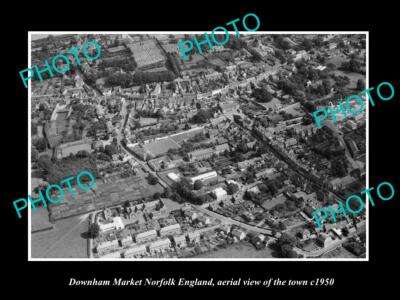 OLD 8x6 HISTORIC PHOTO OF DOWNHAM MARKET ENGLAND AERIAL VIEW OF TOWN ...