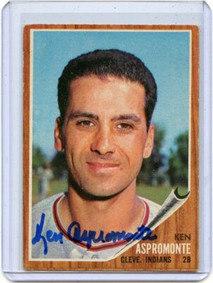 1962 TOPPS BASEBALL #563 KEN ASPROMONTE AUTOGRAPH, CLEVELAND INDIANS ...