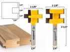 3/4" 2 Bit Tongue and Groove Router Bit Set - 1/4" Shank - Yonico ...