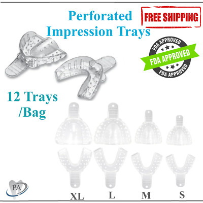 Dental Impression Trays Perforated Plastic Full Set Upper & Lower, Xl ...
