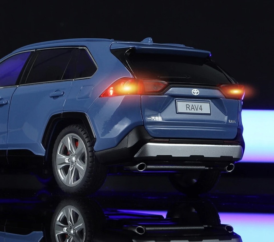 1/24 TOYOTA RAV4 SUV Sport Diecast Miniature Sound Light Car Free ...