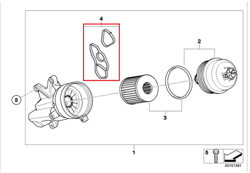 Genuine Mini Oil Filter Housing Gasket R55-R61 One/Cooper/s 11428643758 ...