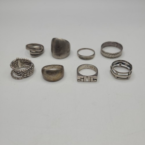 Lot Of 8 Vintage Sterling Silver Mexico Stamped Rings Various Sizes 40 ...