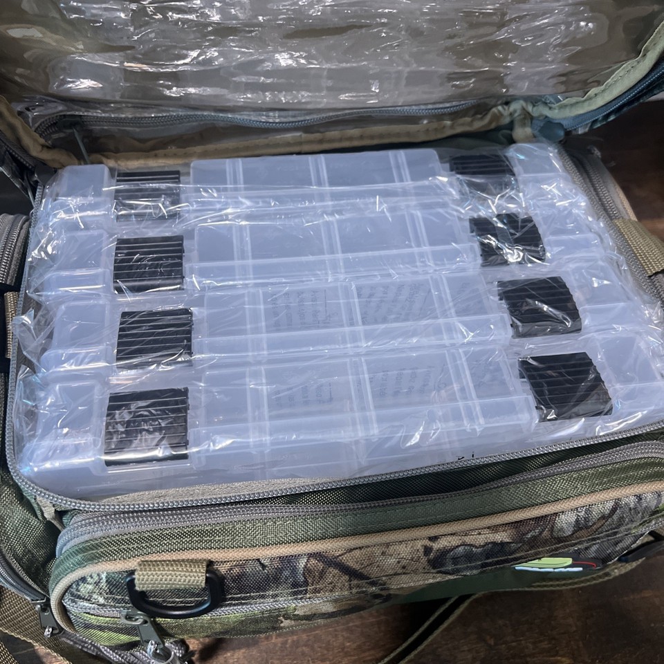 PLANO SOFTSIDER 3600 + 4 STOWAWAYS CAMO MOSSY OAK FISHING TACKLE BAG ...