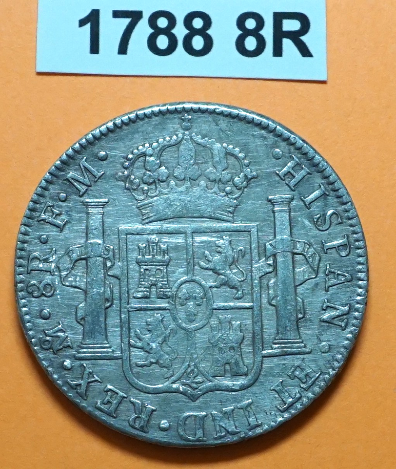 1788 MO FM Mexico Spanish Colony Silver 8 Reales Charles III Coin KM ...
