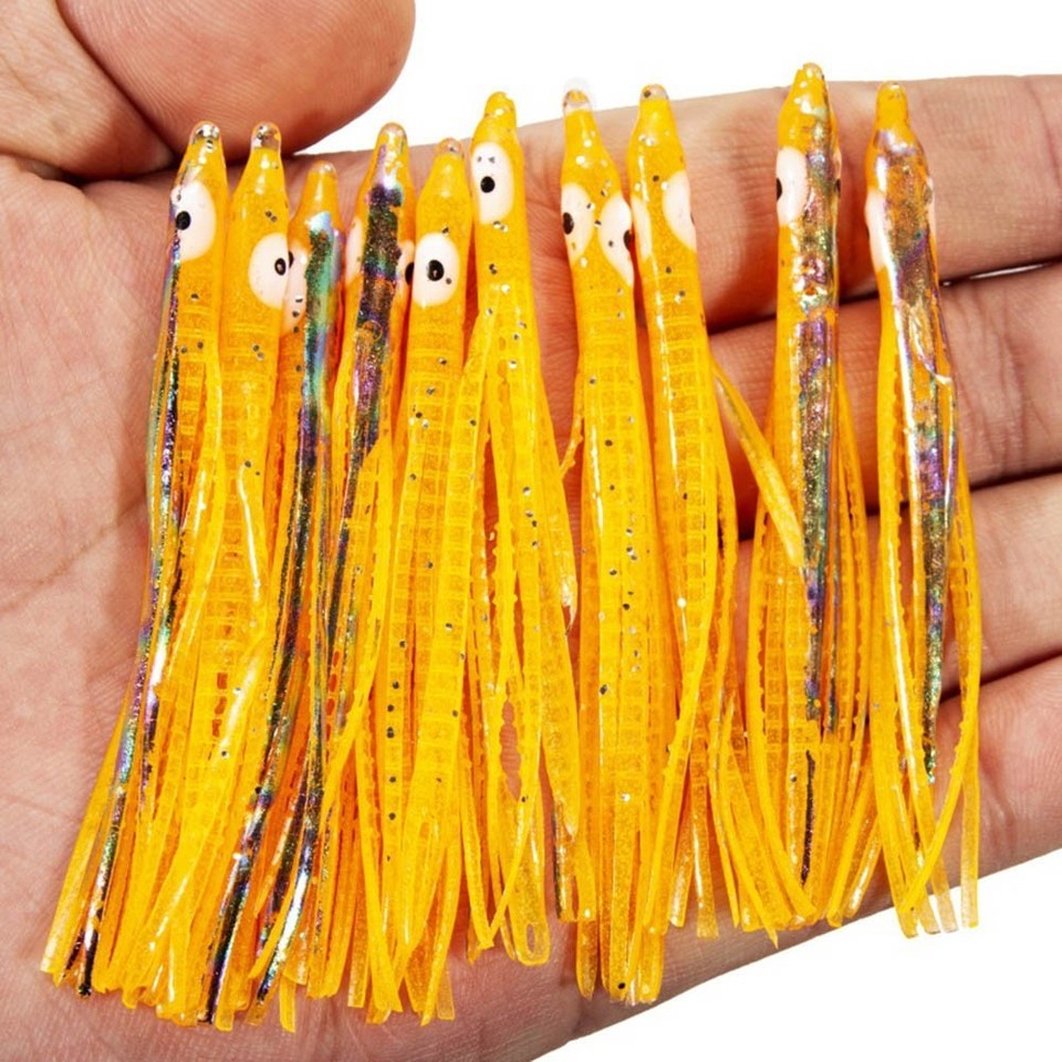 10pcs 8cm Fishing Luminous Luya Bait Needle Shape Octopus Squid Soft ...