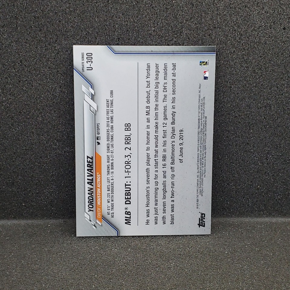 2020 Topps Update Yordan Alvarez Rookie Debut RC #U300 Houston Astros | eBay