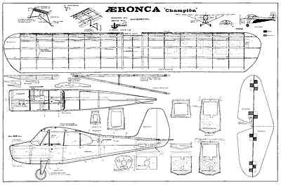 MODELHOB AERONCA CHAMPION CONTROL LINE MODEL PLANS FOR 2.5CC MOTOR | eBay