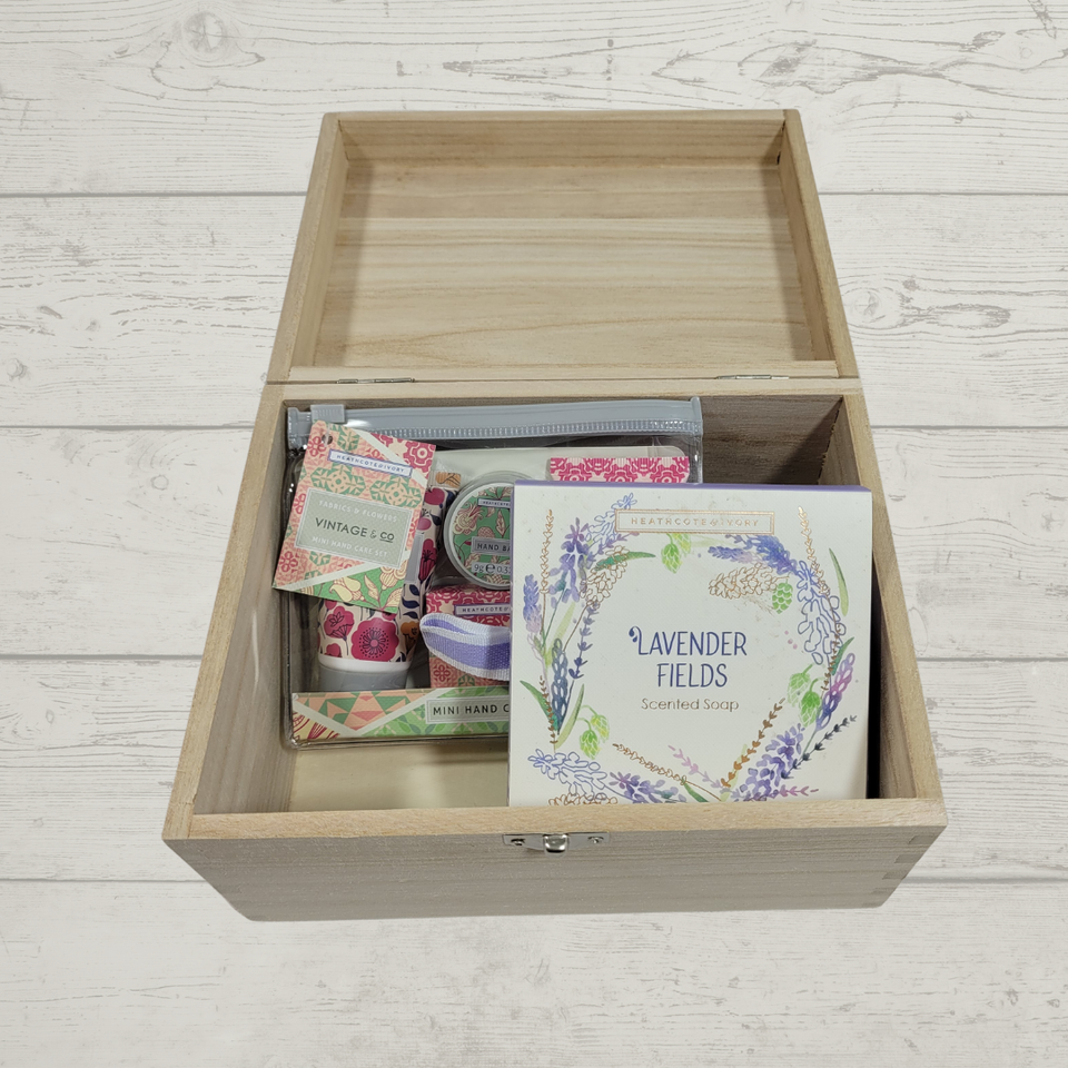 Plain Wooden Box Hinged Lid Memory Keepsake Storage Paint Decorate ...