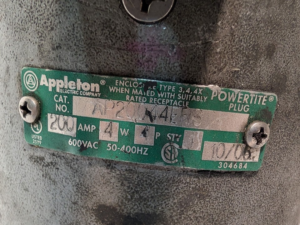 Appleton AP20044E-RS Powertite Plug Sleeve 600 VAC, 50-400Hz, *Free ...