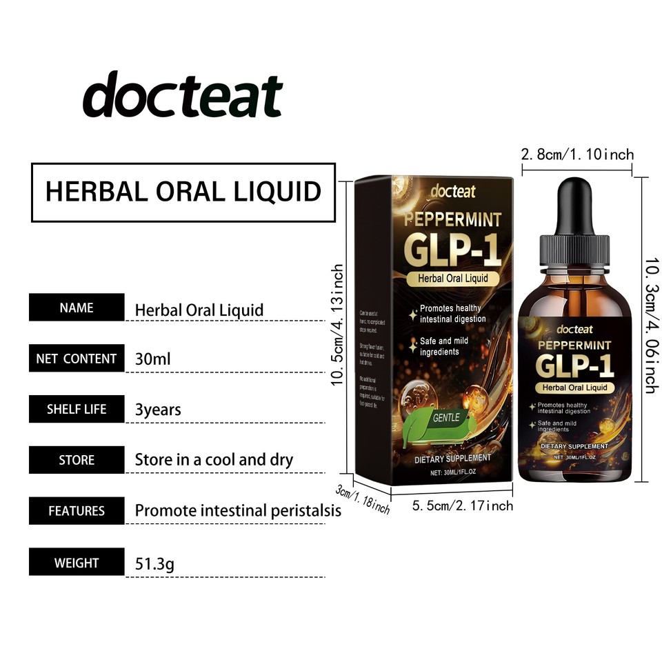 1-3PCS GLP-1 Intestinal Care Drops, docteat Herbal Oral Liquid Weight ...