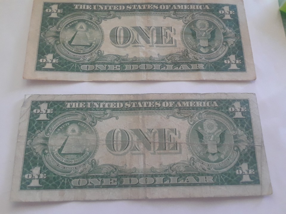 1935E RARE ERROR DOLLAR BILLS SILVER CERTIFICATE LOT 3 MISSING "IN GOD ...