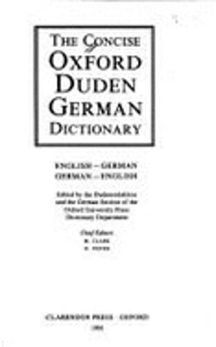 The Concise Oxford Duden German Dictionary by Michael Clark: Used ...