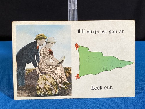 Sutton Maryland Pennant Greetings Antique Postcard Posted 1917 | eBay