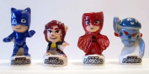 Lot de 4 Fèves brillantes - Les PJMASKS - Bibou, Pyja Robot, Loune et ...