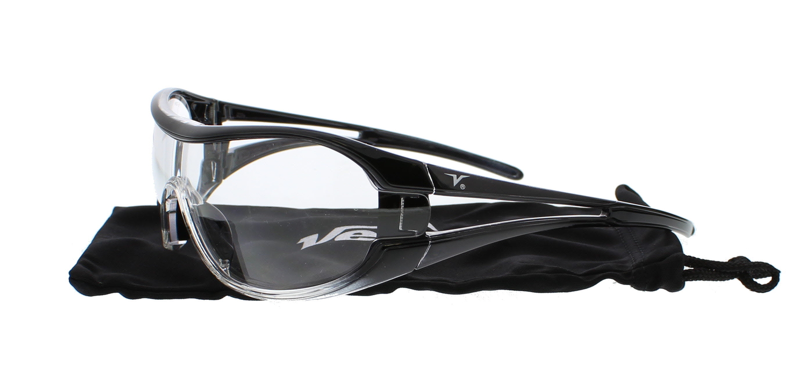 Encon Wraparound Veratti V6 Safety Glasses, Clear Lens, Black Frame ...