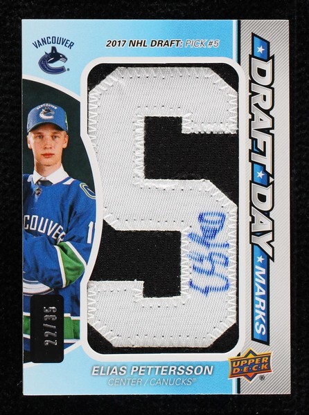 2018-19 Upper Deck SP Game Used - Draft Day Marks Rookies #DDM-EP Elias ...